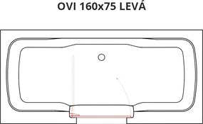 A-interiéry Polimat OVI vana pro seniory 160 x 75 cm s dvířky vč. sifonu otevírání levé bílá POL_OVI00749