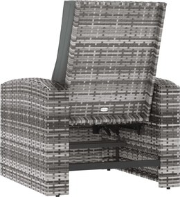 vidaXL Zahradní polohovací křeslo s poduškami polyratan [364105] Barva: světle hnědá