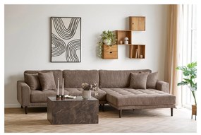 House Nordic Hnědá rohová pohovka LIDO s lenoškou vpravo 290 cm