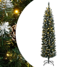 Umělý úzký vánoční stromek s 300 LED 210 cm 3315781