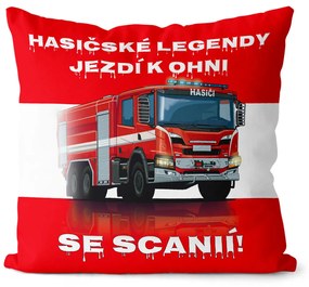 Polštář Hasičské legendy – Scania (Velikost: 55 x 55 cm)