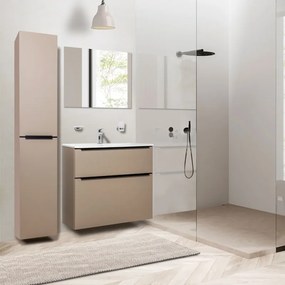 Mereo, Mereo Mailo, koupelnová skříňka 100 cm, dub Riviera, černé madlo, MER-CN522SBN