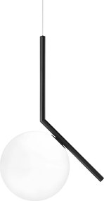 Toolight Rea, Stropní lampa visící skleněná koule z bílého zlata G107-1W BLACK WHITE, OSW-09732