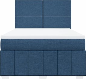 Box spring postel s matrací modrá 140x200 cm textil 3293990