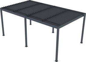 Hliníková bioklimatická pergola s lamelami BestBerg BBP-15G / 5 x 3 m / šedá