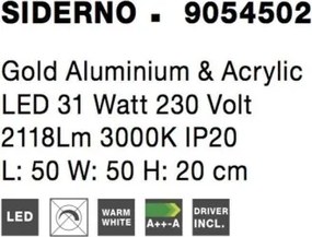 Stropní LED svítidlo NOVA LUCE SIDERNO 31W 3000K 9054502