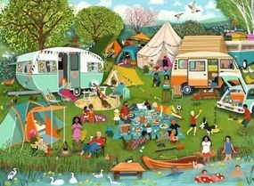 RAVENSBURGER Puzzle Dobrodružství v kempu / 500 dílků