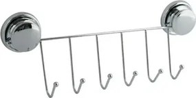 MSV MEGA VENTOUSES věšák s přísavkami s 6 háčky ocel / plast / 35 cm
