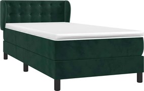 Box spring postel s matrací tmavě zelená 80 x 200 cm samet 3127700