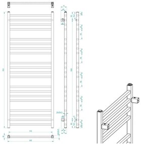 Sapho - Koupelnový radiátor METRO 557W 60x151 cm matná černá