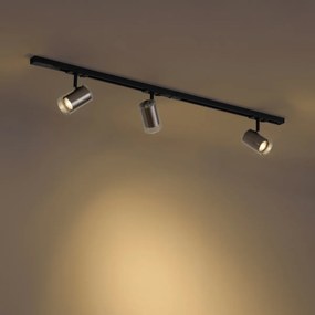 Moderní kolejnicový systém černý se 3 bodovými světly Gunmetal 1-fázový - Iconic Lloyd