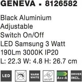 Nástěnné LED svítidlo NOVA LUCE GENEVA 3W 3000K 8126582