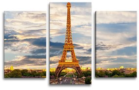Sablio Obraz - 3-dílný Eiffel Tower 3 - 75x50 cm