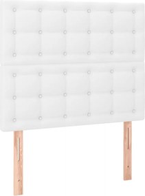 Box spring postel s matrací a LED bílá 80 x 200 cm umělá kůže 3135910