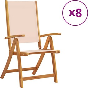 Skládací židle 8 ks, masivní akácie a textilén 3279237