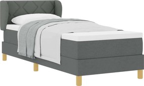 Postel s boxspringem s čelo Tmavě šedá 80 x 200 cm textil 3340242