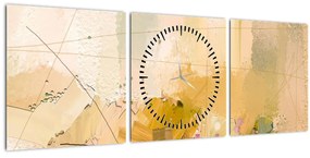 Obraz - Abstrakce, olejomalba (s hodinami) (90x30 cm)
