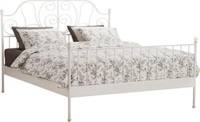 Tempo Kondela Kovová postel BEHEMOTH, 160x200, s lamelovým roštem, bílá