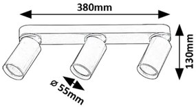 Rabalux 73077 - Bodové svítidlo MIRINA 3xGU10/5W/230V zlatá