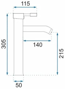 Rea GRAF - Vysoká umyvadlová baterie, Černá, REA-B8665