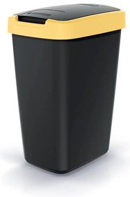Odpadkový koš s barevným víkem, 12 l, žlutá / černá