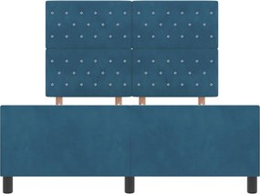 Postel s boxspringem s čelo Tmavě modrá 140 x 190 cm samet 3344877