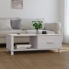 Konferenční stolek HAMAR bílý 100 x 55 x 35 cm masivní borovice,  340453 HangarStore.cz