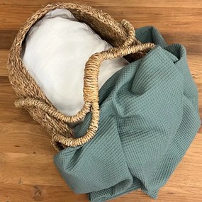 Vaflová deka dětská - Zelená šalvějová  - 75x100cm