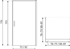 Novoterm Čtvercový sprchový kout NV-Hera 90x90 černá/transparent - bez vaničky