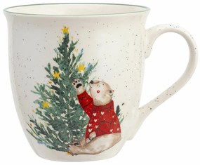 Altom Porcelánový hrnek Christmas tree with bear, 630 ml