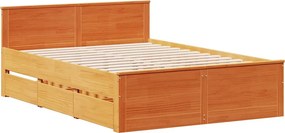 Postele bez matrace s čelem voskově hnědá 140 x 190 cm borovice 3308779