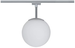 Paulmann 97602 Ceiling Globe Small, kulaté svítidlo z bílého skla pro Urail system, 1x10W E14, matný chrom, prům. 20cm