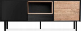 Skříňka Rtv 150 CM Stojící Pod Tv, Černá, Dub Loft