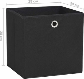Úložné boxy 10 ks netkaná textilie 28 x 28 x 28 cm černé 325189
