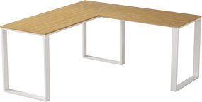 Rohový kancelářský stůl Houseland Nuvia Home 03 160 cm dub/bílý
