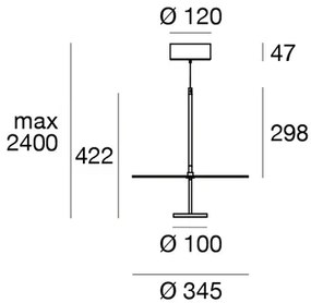 Linea Light CA086DGBMDI Stilo_P, závěsné svítidlo pro nepřímé osvětlení, 13W LED 2700K, bílá/tyrkysová, prům. 34,5cm