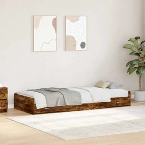 Rám postele s čelo Kouřový dub 80 x 200 cm Kompozitní dřevo 3335241