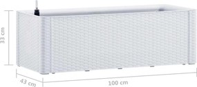 Zahradní vyvýšený záhon se samozavlažováním bílý 100x43x33 cm 313959