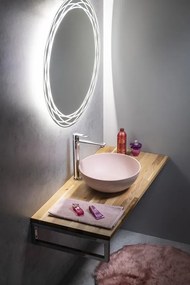 Sapho Sapho, FORMIGO betonové umyvadlo na desku, průměr 39cm, růžová mat, FG321