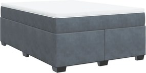 Box spring postel s matrací tmavě šedá 140x200 cm samet 3285288