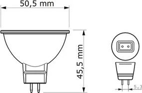 Philips CorePro LEDspot ND 4.4-35W MR16 840 36D / LED žárovka / 4,4W /