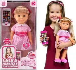 Panenka Natalia chodící se smartphonem / Panenka / Chodící / 41 cm