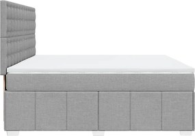 Box spring postel s matrací světle šedá 180 x 200 cm textil 3291761