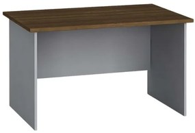 Kancelářský psací stůl PRIMO FLEXI, rovný 120 x 80 cm, šedá / ořech