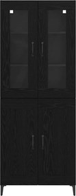 Vysoký bufet Černý dub 69,5 x 34 x 180 cm Kompozitní dřevo 3403582
