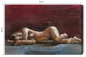 Obraz Žena Malovaná Olejovými Barvami Nedostatek Nedostatek Plátno Canvas 70x50