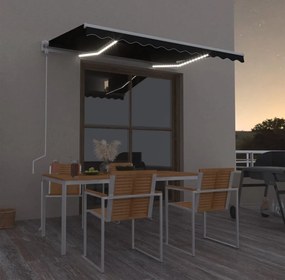 vidaXL Automatická markýza LED a senzor větru 350x250 cm [3068894] Barva: antracitová