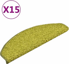 Schodové rohože 15 ks 65 x 21 x 4 cm zelené, půlkulaté, velké 322383