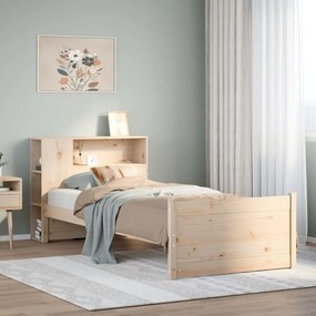 Postel s knihovnou bez matrace 75 x 190 cm masivní borovice 3322447