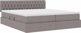 Postel s úložným prostorem s čelo 2 ks Taupe Umělá kůže 3370940